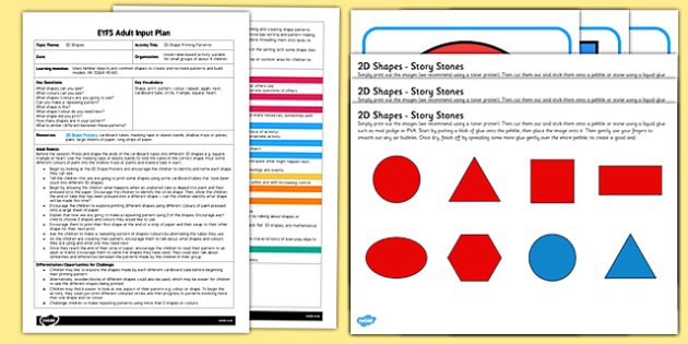 EYFS 2D Shape Printing Patterns Adult Input Plan and Resource Pack
