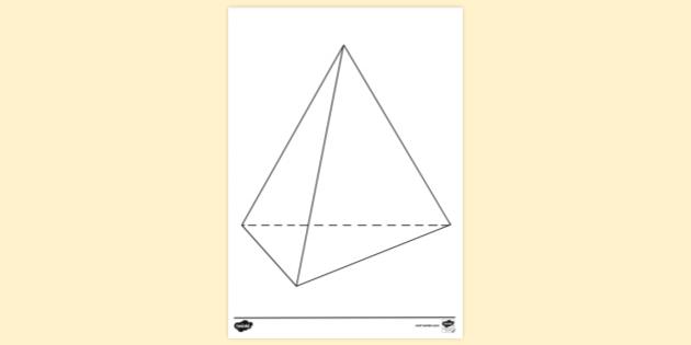 FREE! - Triangle Based Pyramid Colouring Sheet Colouring | Colouring Sheets