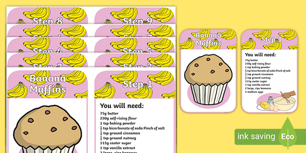 * NEW * Making Banana Muffins Recipe Cards (teacher made)