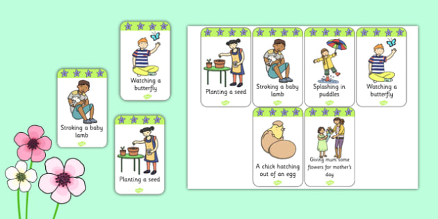 EYFS Look And Act Spring Cards (teacher made)