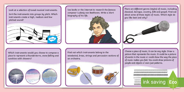 KS2 Music Challenge Cards (teacher made)