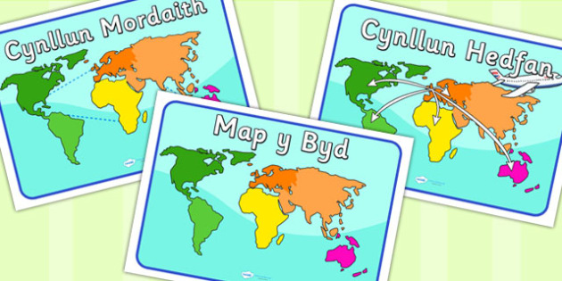 World Map Posters Welsh Translation (teacher made)