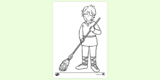 FREE! - Fionn Sweeping Colouring Sheet (teacher made)