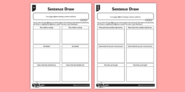 Draw the Sentence Differentiated Worksheet / Worksheet Pack