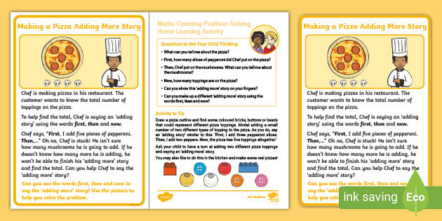 👉 Adding More Problem-Solving: Making a Pizza Home Learning