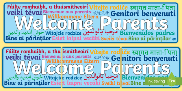 Welcome Parents Multi-Lingual Banner (teacher made)