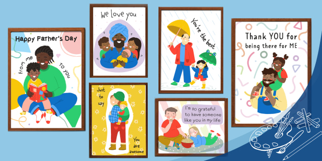 Happy Father's Day Illustrations Posters Pack (teacher made)