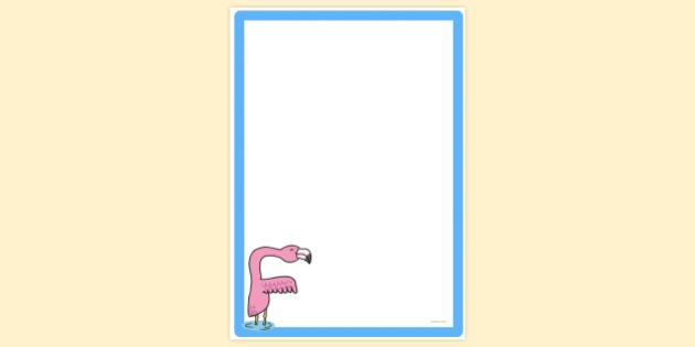 FREE! - Simple Blank Flamingo Page Border | Page Borders | Twinkl