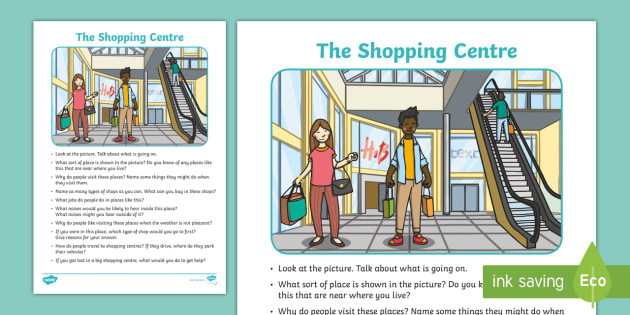 The Shopping Centre Oral Language Worksheet / Worksheet