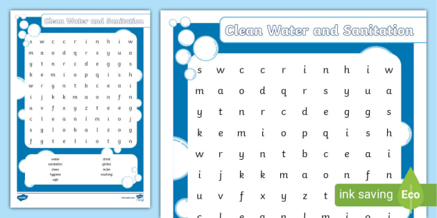 Global Goals: Clean Water and Sanitation Word Search
