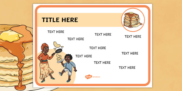 Pancake Day Themed Editable Word Mat (teacher made)