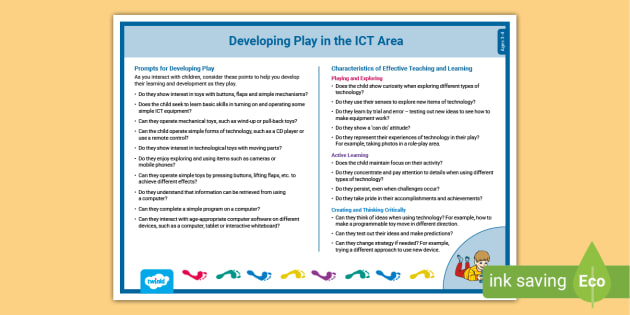 EYFS Technology Area Ages 3-4 Next Steps Poster