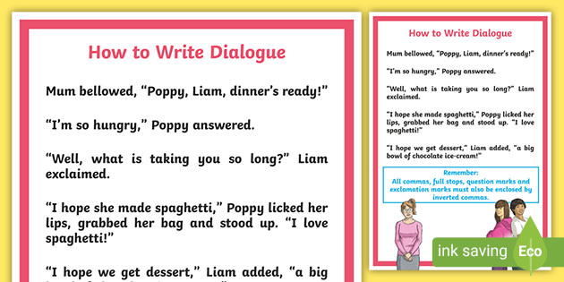 How To Write Dialogue Display Poster Teacher Made 