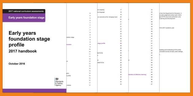 Eyfs Profile 2017 Handbook Adult Guidance Foundation Stage