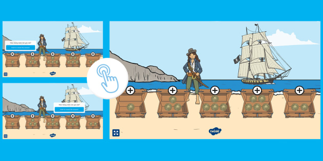 Pirate Treasure Counting to 5 Hotspots (teacher made)
