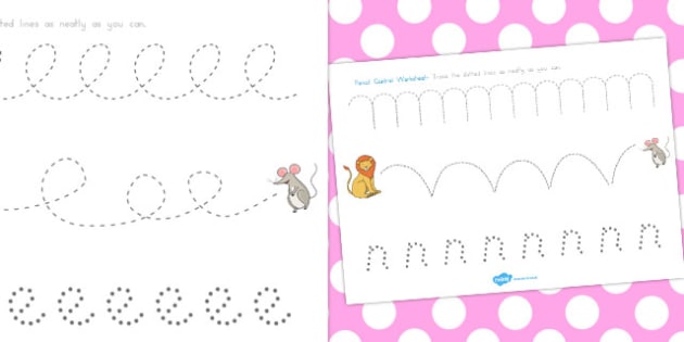 The Lion and the Mouse Pencil Control Sheets