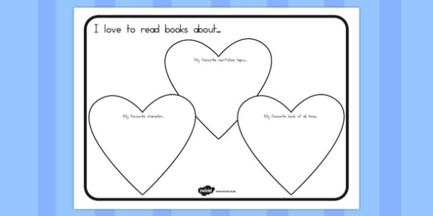 I Love to Read Worksheet (teacher made)