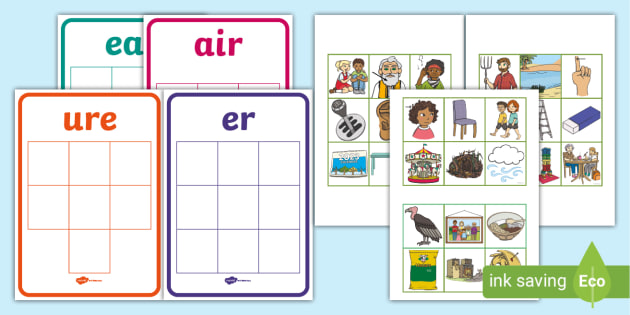 ear, air, ure and er Sorting Cards Activity (teacher made)