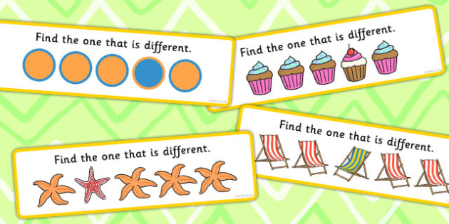 Find The One That Is Different Concept Cards Activity