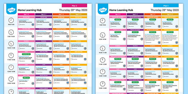 FREE! - Home Learning Hub Daily Plan Thursday 28th May