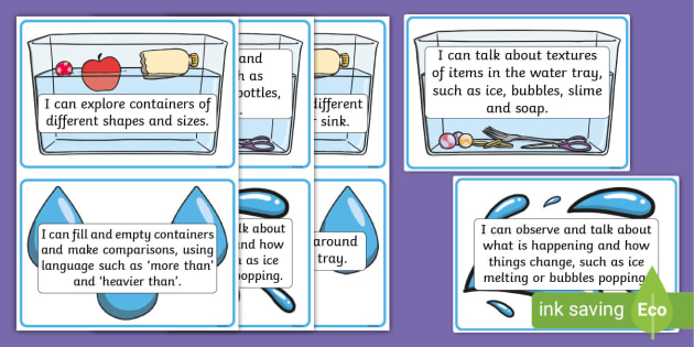 EYFS 'I Can' Water Area Continuous Provision Prompt Cards