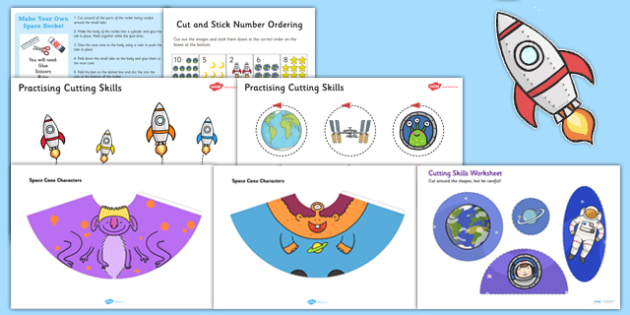 Space Themed Scissor Skills Pack