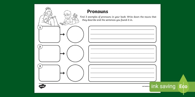 Pronouns Comprehension Worksheet (teacher made)