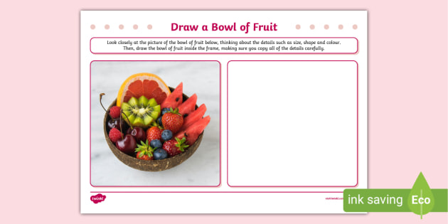 Draw a Bowl of Fruit Art Activity (teacher made)