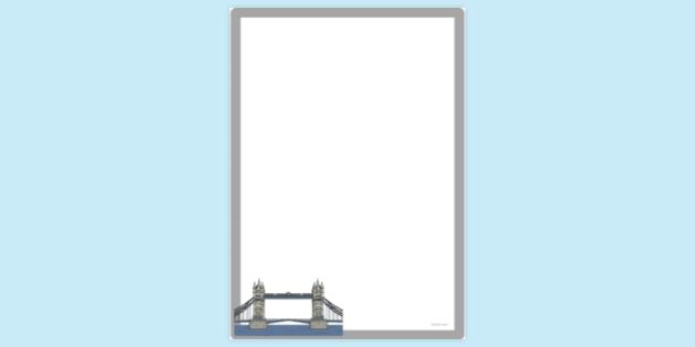 FREE! - Tower Bridge Page Border | Page Borders | Twinkl