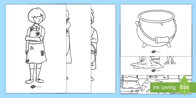 The Magic Porridge Pot Colouring Sheets (teacher made)