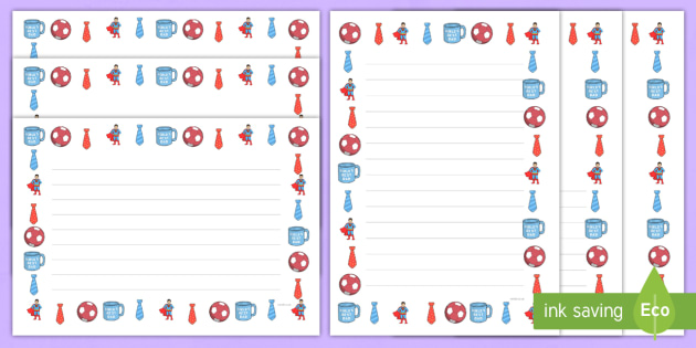 FREE! - Father's Day Page Border Images - father, writing aid, writing