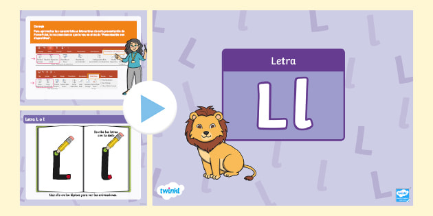 PowerPoint interactivo con actividades de la letra L.
