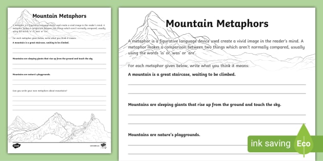 Mountain Language Worksheet Spanish Language & Rural Experience