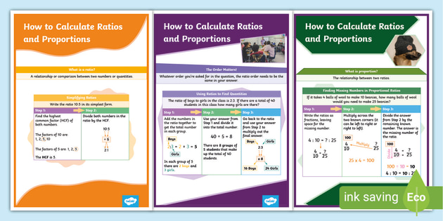 Ratios & Proportion Display Poster (Stage 7 & 8)
