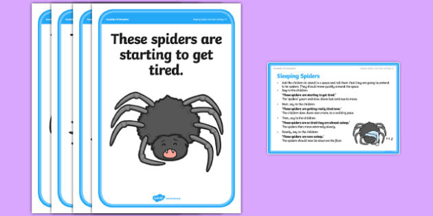 Foundation PE (Reception) Sleeping Spiders Cool-Down Activity Card