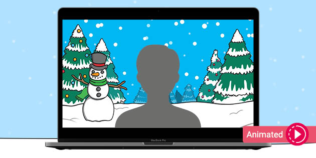 FREE Winter Wonderland Animated Virtual Teaching Background