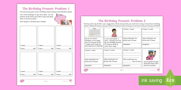 The Birthday Present Problem Activity (teacher made)