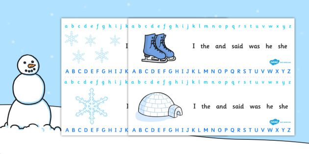Winter Alphabet Strips