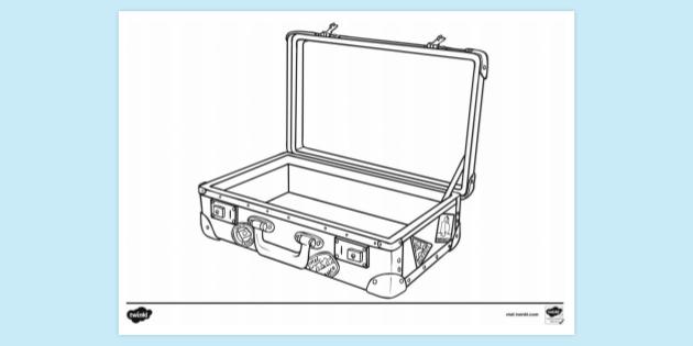 Suitcase on Floor Colouring Sheet | Colouring Sheets