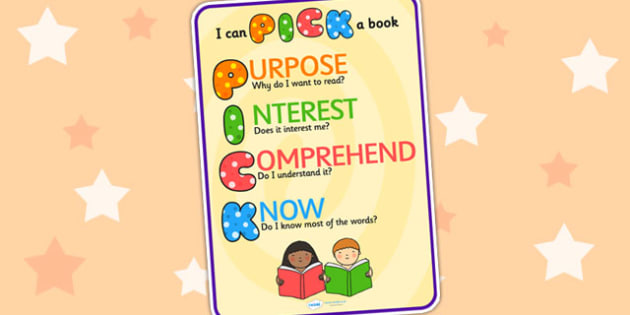 Picking a Book Guide Poster (teacher made)