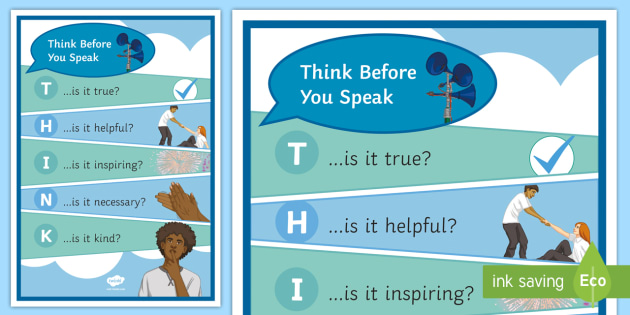 Think Before You Speak Posters | twinkl.com.au