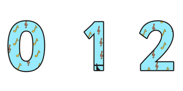 FREE! - Musical Score Themed A4 Display Numbers Display Numbers - music