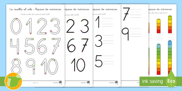 Cuadernillo: La vuelta al cole - Repaso de números