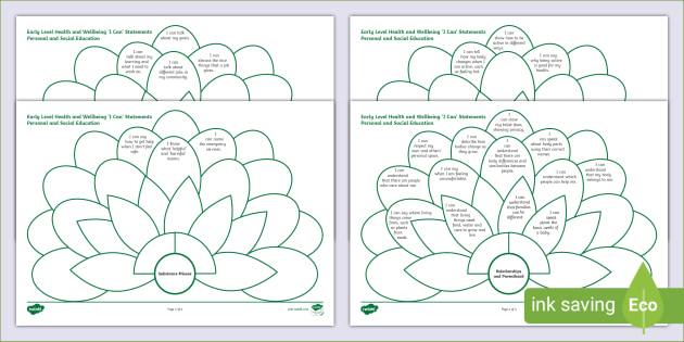 CfE Early Level Health and Wellbeing (P&SE) Flower Tracker