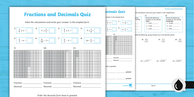 Decimals Quizzes | twinkl.com.au
