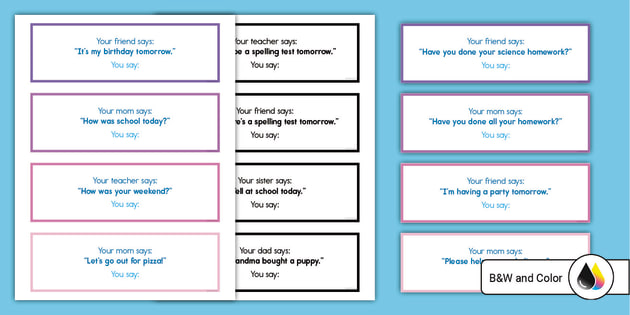 What Do You Say? Conversation Cards (Teacher-Made)