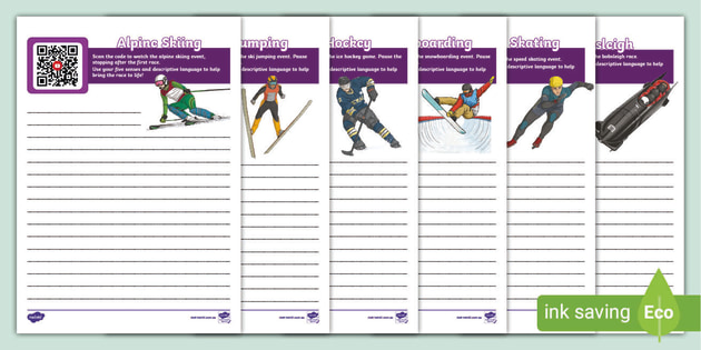 Commentate It! Winter Olympic Sports Writing Activity