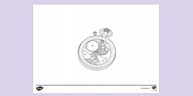 Clock Mechanism Colouring | Colouring Sheets (teacher made)