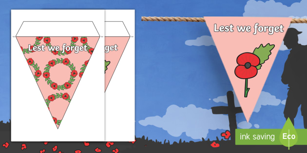 * NEW * Remembrance Day Display Bunting - History, Australia