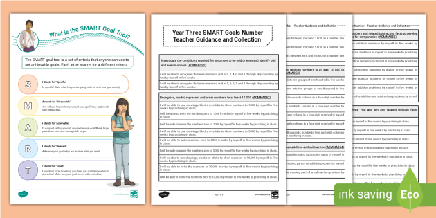 Year Three SMART Goals Number Teacher Guidance and Collection